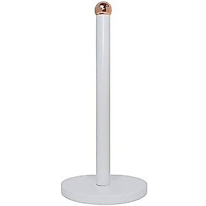 Blue Donuts Paper Towel Holder Countertop with Weighted Base - Easy One-Handed Tear Paper Towel Holder, Modern Paper Towel Holder, Paper Towel Dispenser Countertop, White