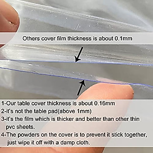 LIBERECOO Clear Tablecloth Square Vinyl Protector Waterproof Oil-Proof Plastic Table Cover Transparent Sheet 52 x 52 Inch