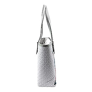 Michael Kors MK Jet Set Girls JST Medium Signature Carry all Tote Logo Bag (Bright White multi)