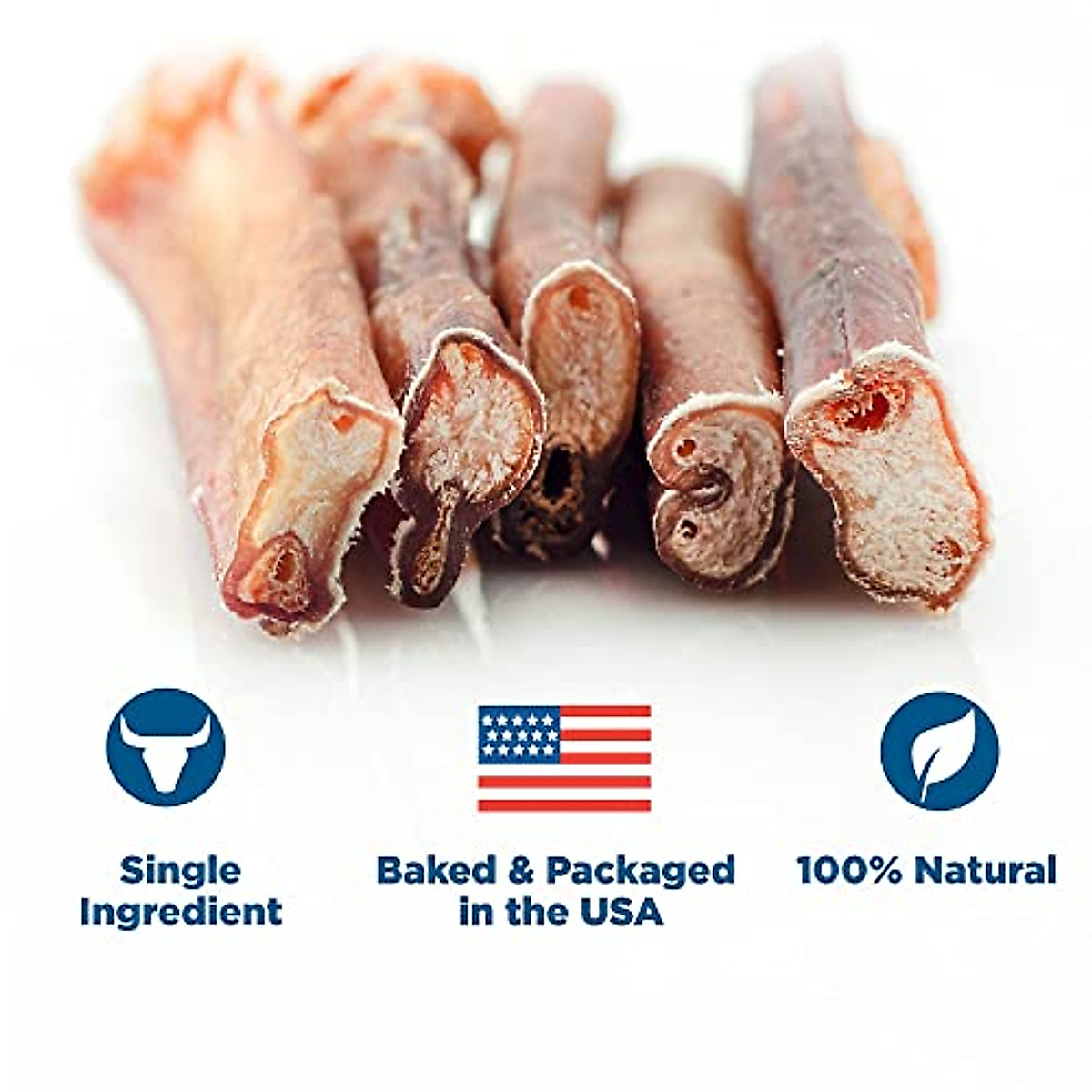 Best Bully Sticks All Natural 6 Inch Thick Bully Sticks for Large Dogs - USA Baked & Packed - 100% Free-Range Grass-Fed Beef - Single-Ingredient Grain & Rawhide Free Dog Chews - 5 Pack