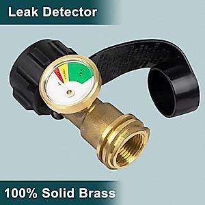 GASPRO 5 Feet Propane Adapter Hose 1lb to 20lb, Comes with A Propane Tank Gauge Level Indicator, Fit for Propane Stove, Gas Grill, Griddle, Heater and More