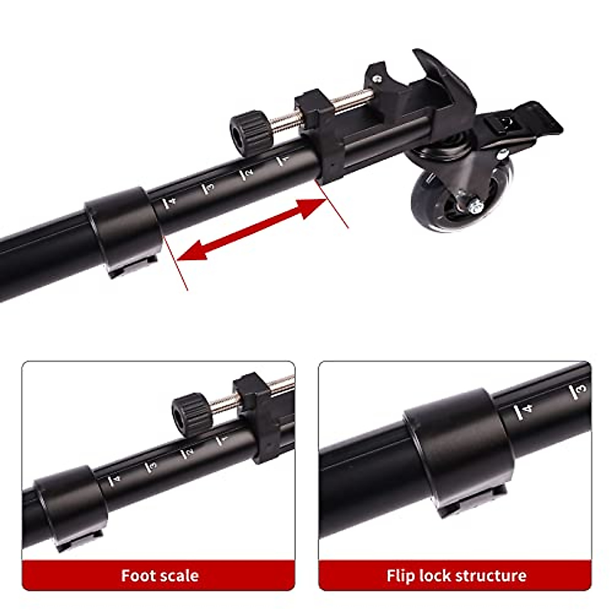 Famall Photography Tripod Dolly, Heavy Duty Tripod Dolly with 3" Wheels, Adjustable Legs and Carry Bag, Portable Tripod Wheels Compatible with Most Video Tripods and Light Stands