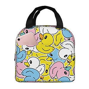 Echoserein Duck Lunch Bag Cute Insulated Lunch Box Reusable Lunchbox Waterproof Portable Lunch Tote For Women Men Girls Boys