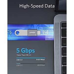 Anker USB C Adapter (2 Pack),High-Speed Data Transfer, USB-C to USB 3.0 Female Adapter for MacBook Pro 2020, iPad Pro 2020, Samsung Notebook 9, Dell XPS and More Type C Devices