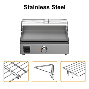 BMMXBI Universal Griddle BBQ Warming Rack for Blackstone Griddle Accessories 17/22/28/36 Inch, Parts for CharBroil 19952085 Blue Rhino Razor Griddle Pit Boss PB336GS, 2"~45" L Grill Rack