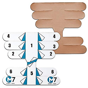 M7 Sport Kinesiology Ankle Tape for Ankle Sprain and Injury Recovery, Kt Tape for Ankle, Pain Relief Therapeutic Tape, Plantar Fasciitis, Waterproof, Eases Swelling (Beige, 4-Pack)