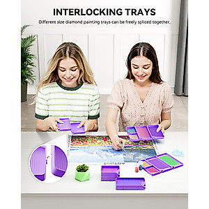 ARTDOT 10-Piece Interlocking Diamond Art Trays Kits for Adults, Stackable Diamond Painting Accessories and Tools