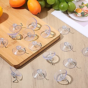 Unittype 120 Pieces Suction Cup Wall Hooks PVC Reusable Clear Suction Cups with Metal Hooks Practical Hanging Supplies Without Nails for Wall Door Glass Window Kitchen Bathroom Shower, 45 mm