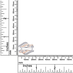 SAVEARTH DIAMONDS 1/2 ct t.w Round Cut Lab Created Moissanite Diamond Two Tone Wedding Band Ring Guard Enhancer For Women In 14K White Gold Over Sterling Silver(VVS1 Clarity 0.50 Cttw)-5.5