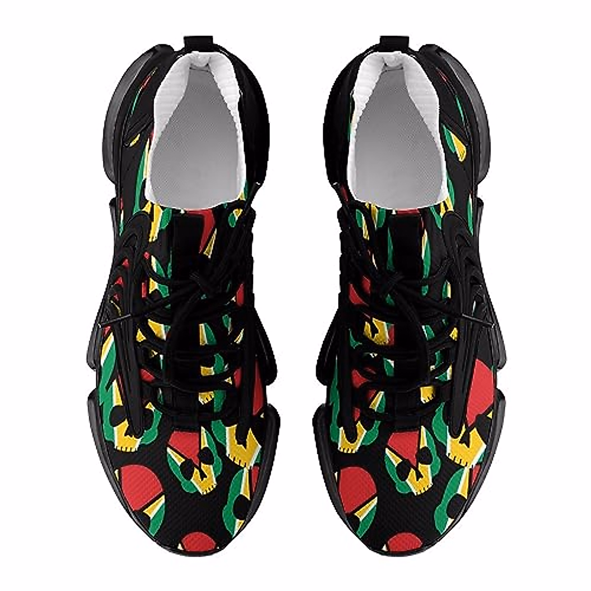 Guyana Flag Skull Women's Walking Running Shoes Athletic Tennis Fashion Sneakers for Men