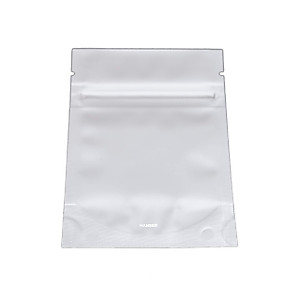 HANSER | Smell Proof Odorless Mylar Resealable Foil Pouch Bags with clear Window | Stand up bottom | Airtight | matte white | 100 Pieces | 3x4 inches