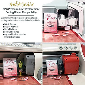 Carbide Blades for Cricut Explore Air 2 Vinyl Cutting Machines - Standard Cut 45 Degree - 5 Pack - Premium German Carbide - by Miss Kate Cuttables - Replacement Blades for Cricut Pazzles