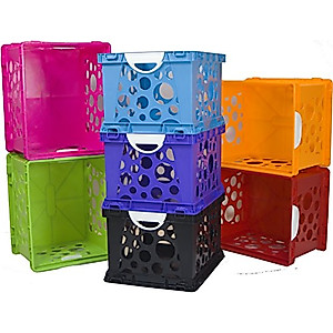 Storex Large Storage and Filing Crate with Comfort Handles, 17.25 x 14.25 x 10.5 Inches, Black/White, Case of 3 (STX61788U03C)