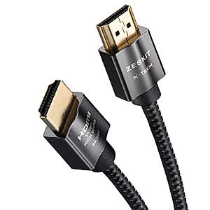 Zeskit X-Tech 48Gbps Ultra High Speed HDMI Cable 8ft, 8K60 4K120 144Hz eARC HDR HDCP 2.2 2.3 Compatible with Dolby Vision Apple TV 4K Roku Sony LG Samsung Xbox Series X RTX 3080 PS4 PS5