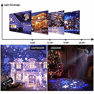 Christmas Snow Storm Projector Lights Outdoor Garden Stake Light LED Snowflake Lights Waterproof Landscape Remote Snowflakes for Indoor Gardens Homes Wedding Lawn Patio Holiday Decor