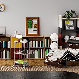 Aquiver Acrylic Utility Rolling Cart - Multifunction Storage Rolling Cart for Kitchen, Bathroom, Living Room, Office - 15.5'' L x 11.6'' W x 30'' H