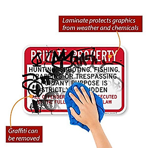 "Private Property - Hunting, Fishing, Trespassing Forbidden" Sign By SmartSign | 12" x 18" 3M Engineer Grade Reflective Aluminum