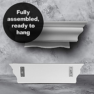 HealthyShelf White ABS Plastic MultiFold Paper Towel Dispenser - Wall Mount Shelf - Handy Multi-Use Decorative Shelf Dispenser for Bath, Kitchen, Laundry Room