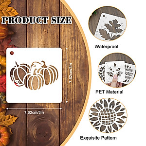 30pcs Pieces Fall Stencils for Painting 3 x 3 inch Reusable Stencils Butterfly Drawing Template DIY Craft Template Paint Stencils for Painting on Wood Wall Home Canvas Decor