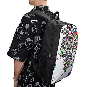 Woidxzxza Countryball Polandball World Map School Backpacks Large Capacity Travel Bag Book Bags Sports Daypack for Girls Boys