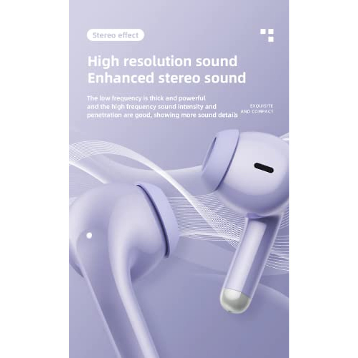 LP40 Pro TWS Earphones Wireless + Free Bag Handsfree Bluetooth 5.1 Sport Noise Reduction Headphones Touch Control Earbuds (White)