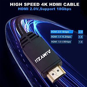 Aimyzii HDMI Cable 75 Feet 4K HDMI 2.0 Cable with Built-in Signal Booster Support 4K 3D 2160P 1080P HDCP2.2 Ethernet ARC and Bandwidth 18Gbps-Black