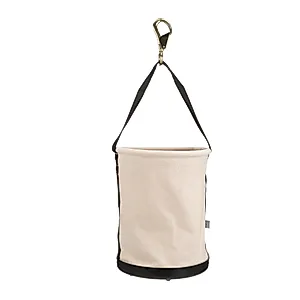 Klein Tools 5109SLR Canvas Bucket, All-Purpose Tool Bucket with Plastic Bottom with Drain Holes, Work Bucket is Load Rated Up to 150-Pounds