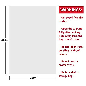 ECOOPTS Slow Cooker Liners Disposable Cooking Bags Small Size Pot Liners Fit 1QT to 3QT Suitable for Oval & Round Pot (10)