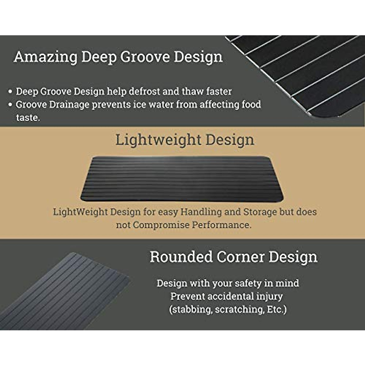Defrosting Tray | Thawing Plate for Frozen Meat | Extra Large Meat Defroster Tray | No Electricity | Meat Thawing Board | Thawing Tray