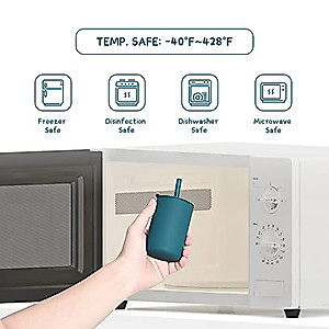 JOYIT Baby and Toddler Silicone Straw Cup 6 oz | Training and Learning Open Cup for Baby Independent Drinking | Promotes Fine Motor Skills | with a Nonspill Lid and Silicone Straw (Ocean Blue)