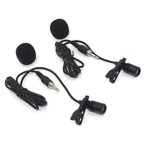 ZRAMO Metal 3.5mm Mono Screw Hands-free Lavalier Microphone w/Outside Screw Connector for Sennheiser Wireless Transmitter- Noise Cancelling Condenser Mic, Clear Voice (2X Lapel Microphone)