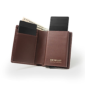 Revelot Cardholder Wallet/Genuine Leather with RFID Blocking / W1 (Coffee Nappa)