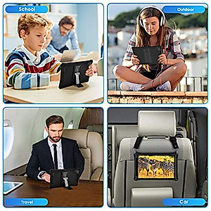 DETUOSI Silicone Case for Samsung Galaxy Tab A 8.0 2019, SM-T290/T295 Multi-Angle Stand Case with Shoulder Strap & Stylus Pen, Soft Lightweight Cover for TCL TAB 8 LE, Black