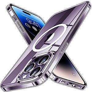 Clear for iPhone 14 Pro Max Case Compatible with Magsafe Military Grade Tested Hard PC with Soft Edges Cover Slim Shockproof Case for 14 Pro Max 6.7 Inch Clear