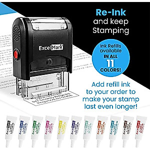 Custom Self-Inking Stamp - Up to 3 Lines - 11 Color Choices and 17 Font Choices (Medium)