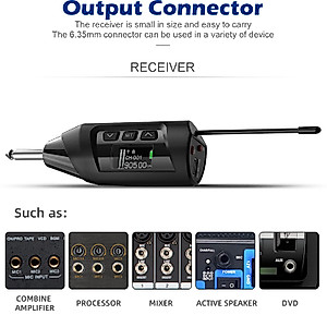 SGPRO Wireless Saxophone Microphone System, Clip-On Instrument Microphone for Sax and Trumpet, Preset EQ & Echo Level 196 Ft Transmission Rechargeable Compact Transmitter and Receiver 4.5 Hours