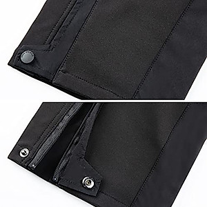 FREE SOLDIER Men's Outdoor Cargo Hiking Pants Water Repellent Softshell Fleece Lined Snow Ski Pants (Black 34W x 30L)