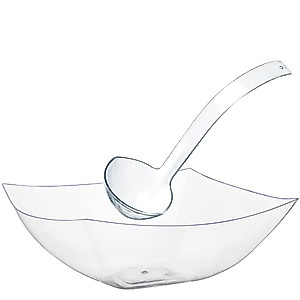 Exquisite Plastic Halloween Punch Bowl With Ladle I 4 Pcs I Looks Like A Glass Punch Bowl Set I 2 Sets of 1 Gallon Clear Punch Bowl Plastic With Punch Bowl Ladle Large Punch Bowl With Ladle 128Oz