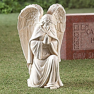 Fox Valley Traders Aoboco WalterDrake White Resin Angel Statue - Religious Garden Statue Remembrance Memorial Guardian Angel – 16 inch