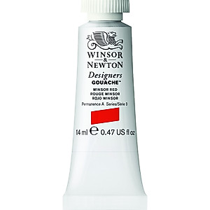 Winsor & Newton Designer's Gouache, 14 ml (0.47oz) tube, Winsor Red