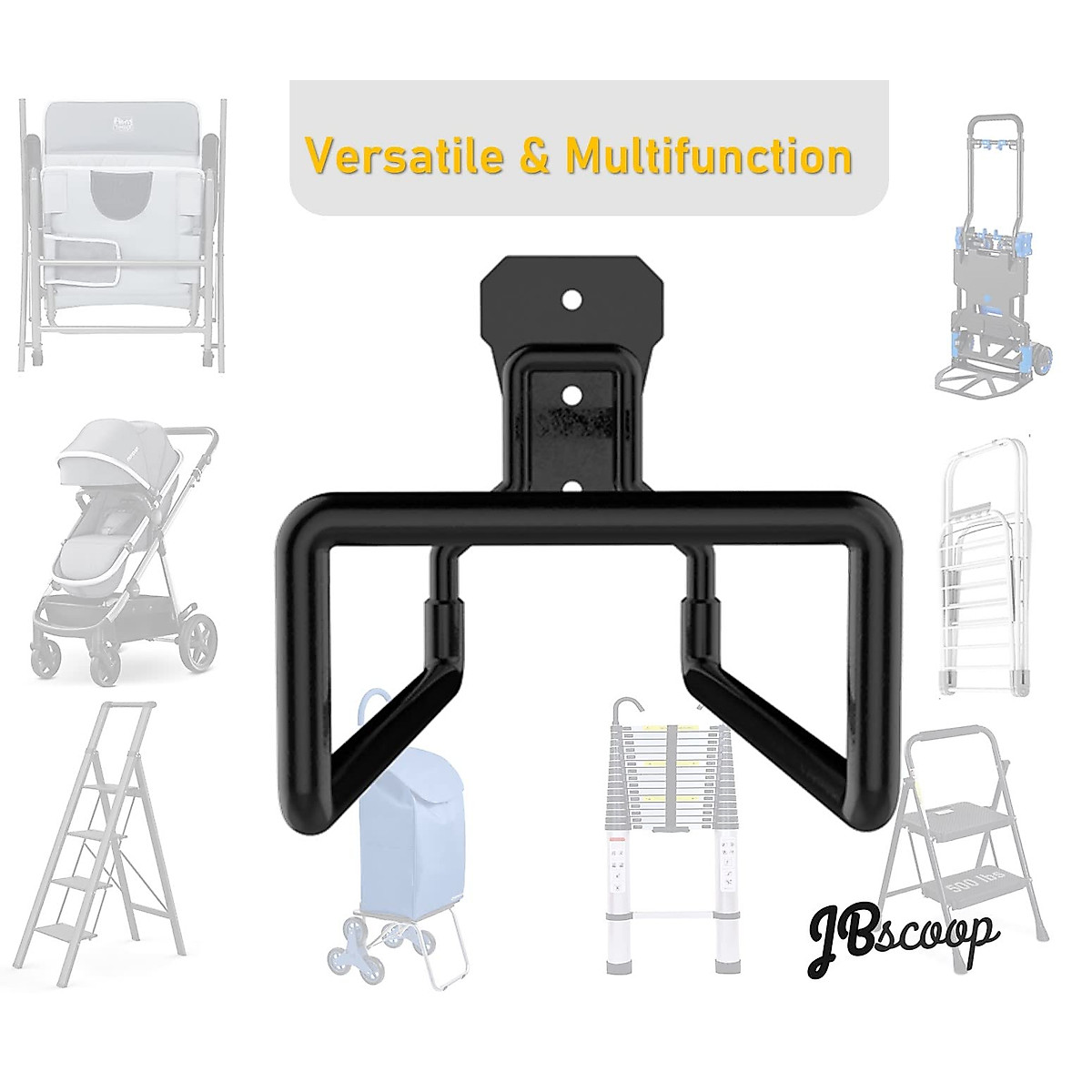 JBscoop Garden Hose Holder - Heavy Duty Hose Hanger, Wall Mounted Water Hose Holder for Outdoor/Indoor Use in Yard, Metal Durable Hose Hooks, Ideal for Water Hose Storage