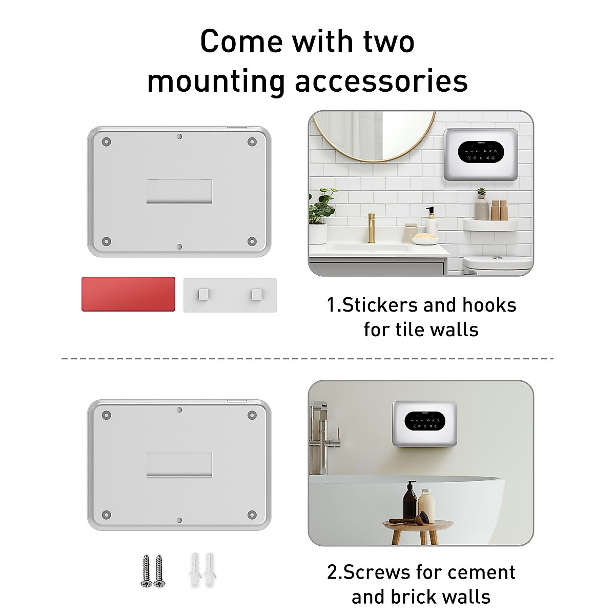 Portable Ozone Machine Generation for Water and Air, with Dual Outlets, Negative Ion and Timer，Silver