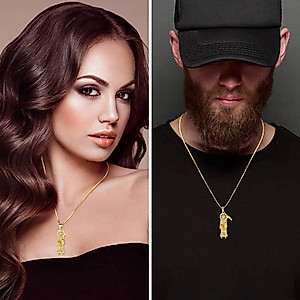 BeTime Santa Muerte Necklace: 18K Gold Plated Santa Muerte Pendant Jewelry for Women, Mothers Day Gifts