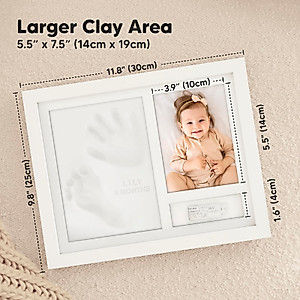 KeaBabies Baby Footprint Kit - Baby Hand and Footprint Kit, Baby Shower Gifts for Mom, Baby Keepsake, Personalized Baby Picture Frame Print Kit, Baby Handprint Kit, Mother's Day Gifts (Alpine White)