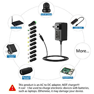 SHNITPWR 12V Power Supply 12 Volt 1A 12W AC/DC Power Adapter 100V ~ 240V AC to DC Converter 1000mA 800mA 500mA Transformer with 10 Tips 5.5x2.5 5.5x3.0 6.3x3.0 4.8x1.7 4.0x1.7 3.5x1.35 2.5x0.7mm