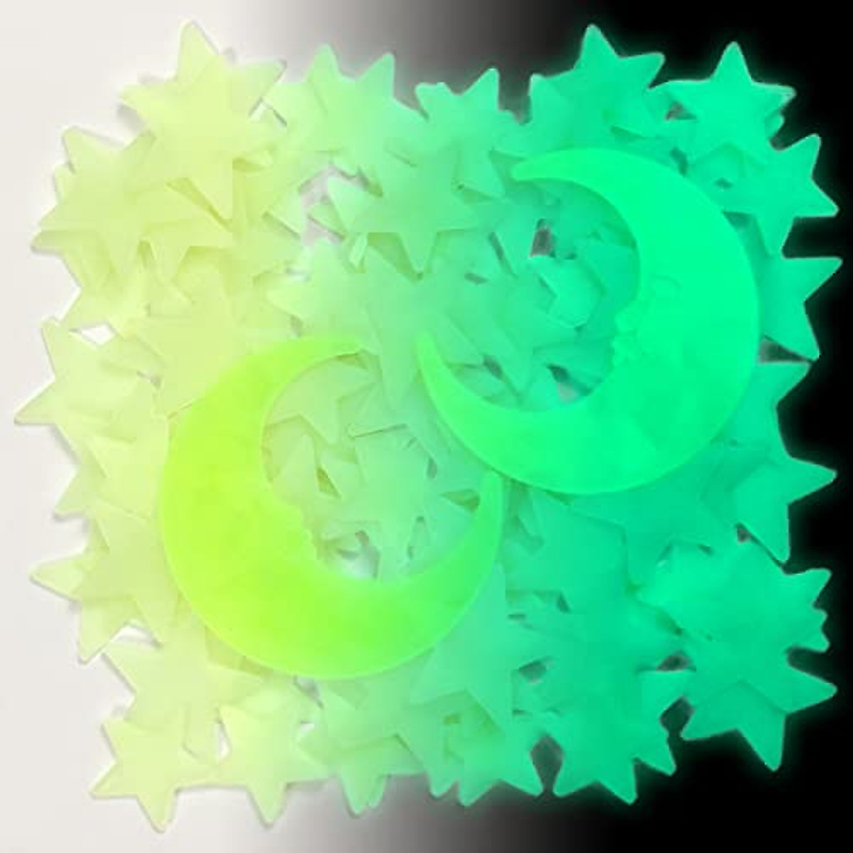 Premium Glow In The Dark Stars Wall Stickers, 100 Glowing Stars And Moon – Perfect Glow Stars for Kids’ Rooms, Ceiling Decorations, Romantic Rooms