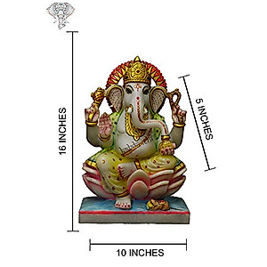 Kalakrithi Marble Made Sleeping Ganapati on Sofa with Gold Finishing.