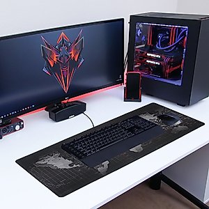 Benvo Extended Mouse Pad Large Gaming Mouse Pad- 35.4x15.7x0.12 inch Computer Keyboard Mouse Mat Non-Slip Mousepad Rubber Base and Stitched Edges for Game Players, Office, Study World Map Design