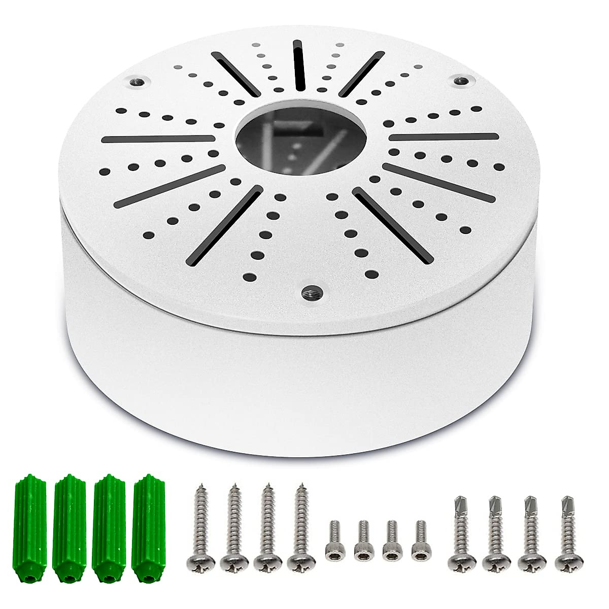 【Specially Designed for Dome Cameras】 Security Camera Junction Box Mount Bracket, Hide Cable Junction Base Boxes, Metal Junction Box CCTV, Base Junction Box for CCTV Cams by WEILAILIFE (4 Pack)