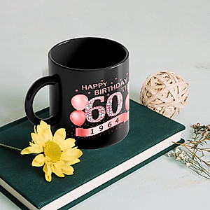 60th Birthday Gifts for Women Men - 1964 Old Time Information - 60th Birthday Mug - 60th Birthday For Her & Him - Unique Funny 60th Bday Gift Idea - Milestone Birthday - 12oz - Rose Gold